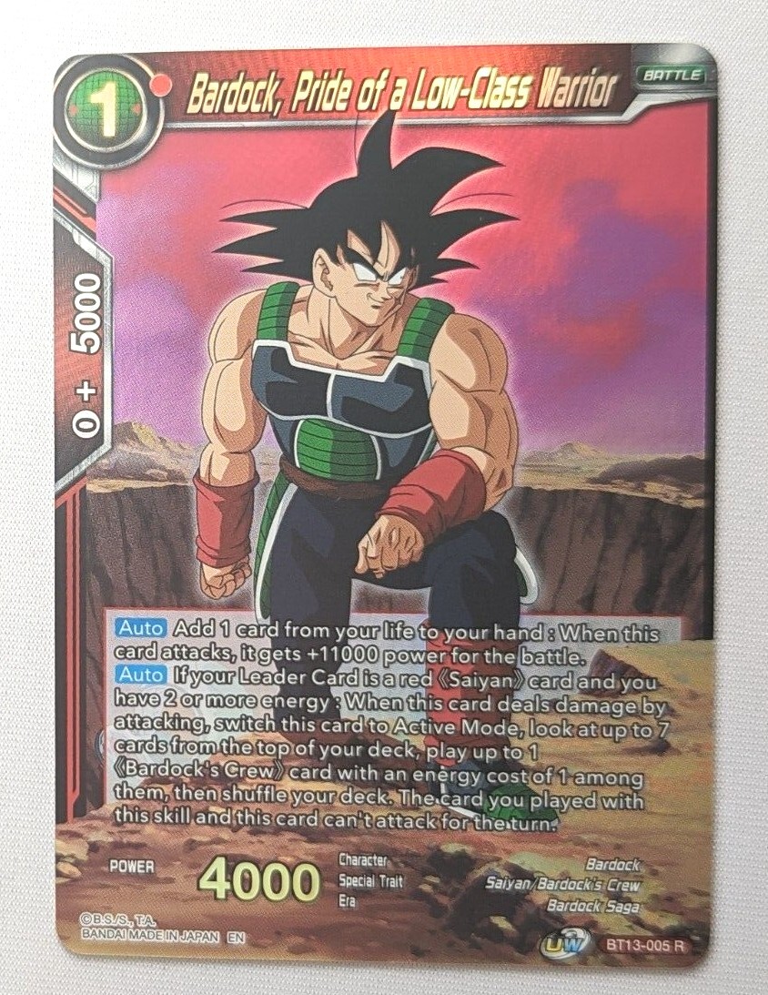 Bardock, Pride of a Low-Class Warrior BT13-005 R - Foil - Dragon Ball ...