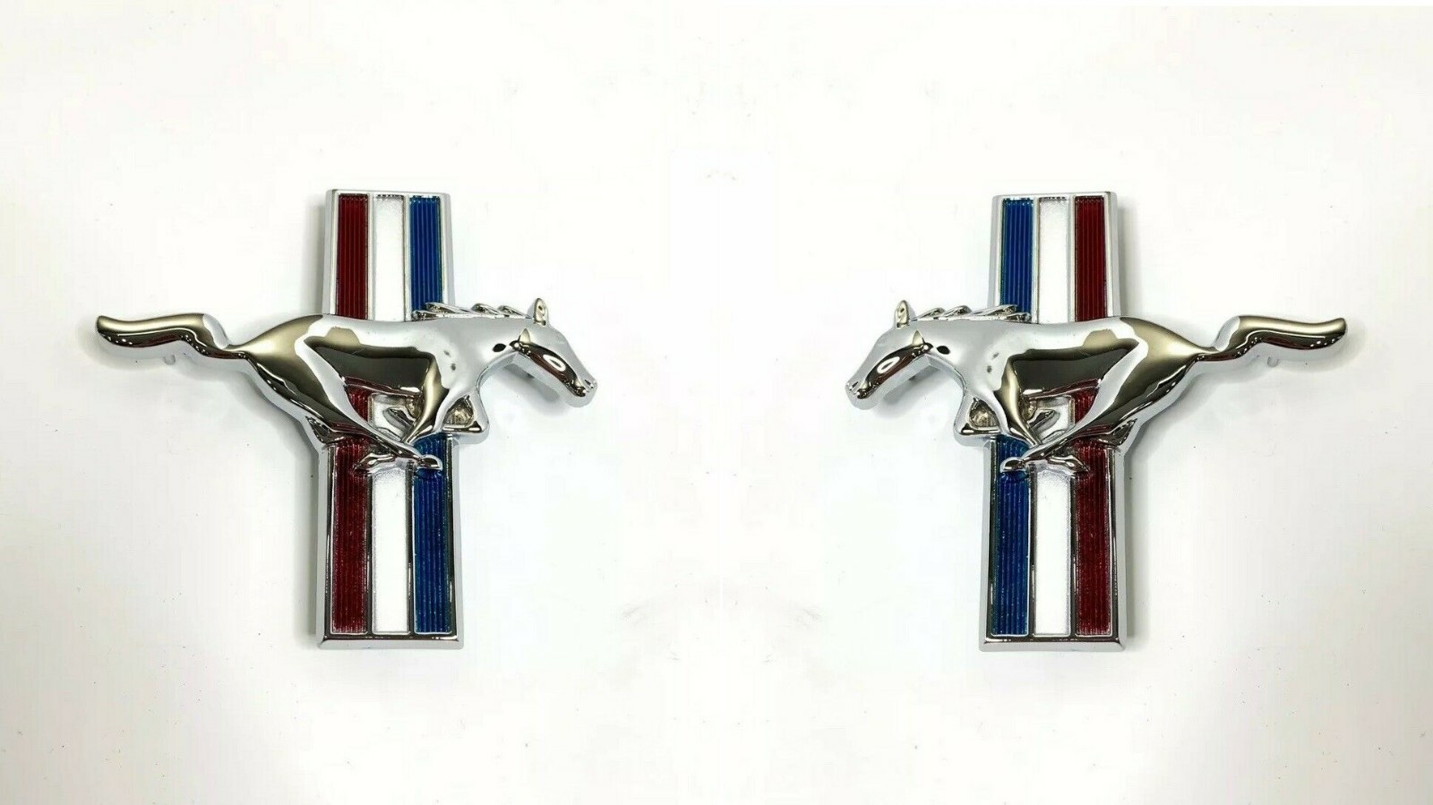 Tri Bar Running Pony Front Fender Emblems for 1964-1966 Ford Mustang | eBay