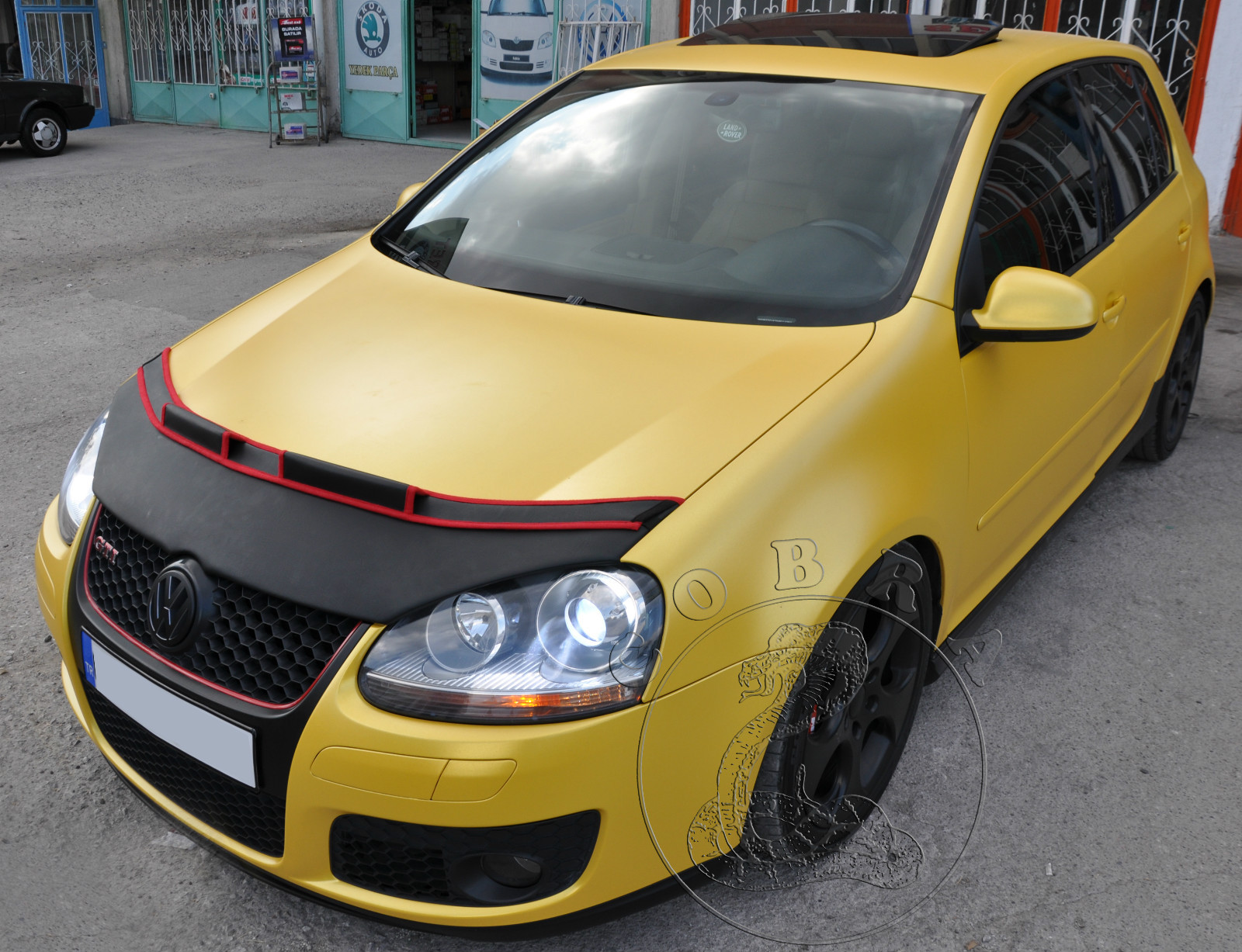 Hood Mask Bonnet Bra With RED FELT Fits VW VOLKSWAGEN GOLF 5 MK5 04 05 ...