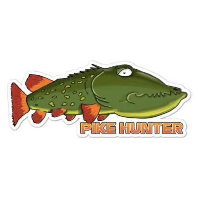 Pike Hunter Fish, Vinyl Decal Sticker, Indoor Outdoor, 3 Sizes, #8246 ...