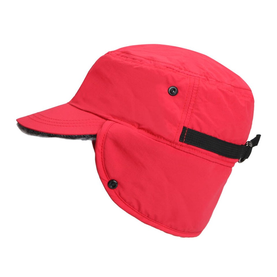Winter Padded Hat Ear Flaps Thermal Hats Cold Weather Flat Caps Warm ...