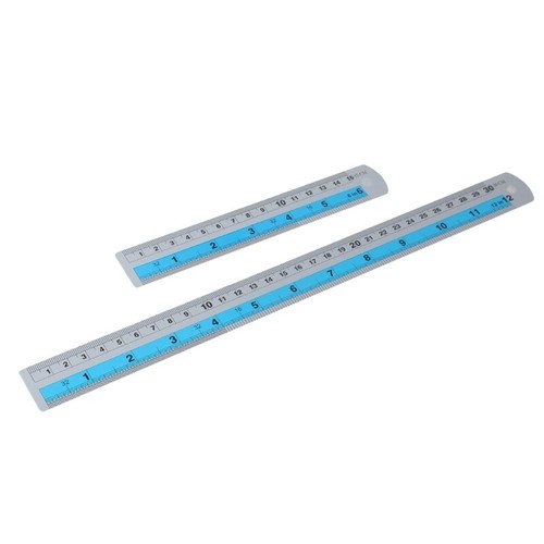 2Pcs/Set Stainless Steel Ruler Set Professional Metal Ruler Straight ...