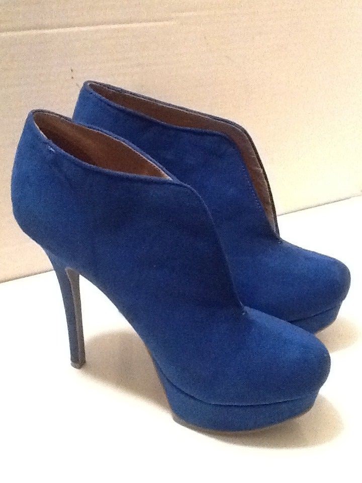 ZIGI SOHO WOMEN'S ROYAL BLUE SUEDE PLATFORM ANKLE BOO… - Gem