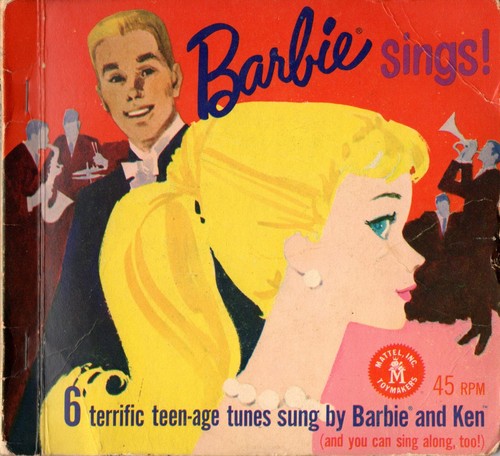 VINTAGE MATTEL BARBIE SINGS 1961 BOOK with 3 RECORDS-VINYL 45 R.P.M ...
