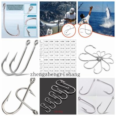 5pcs Stainless Steel Fishing Hooks Strong Saltwater Demon Big Game Fish ...
