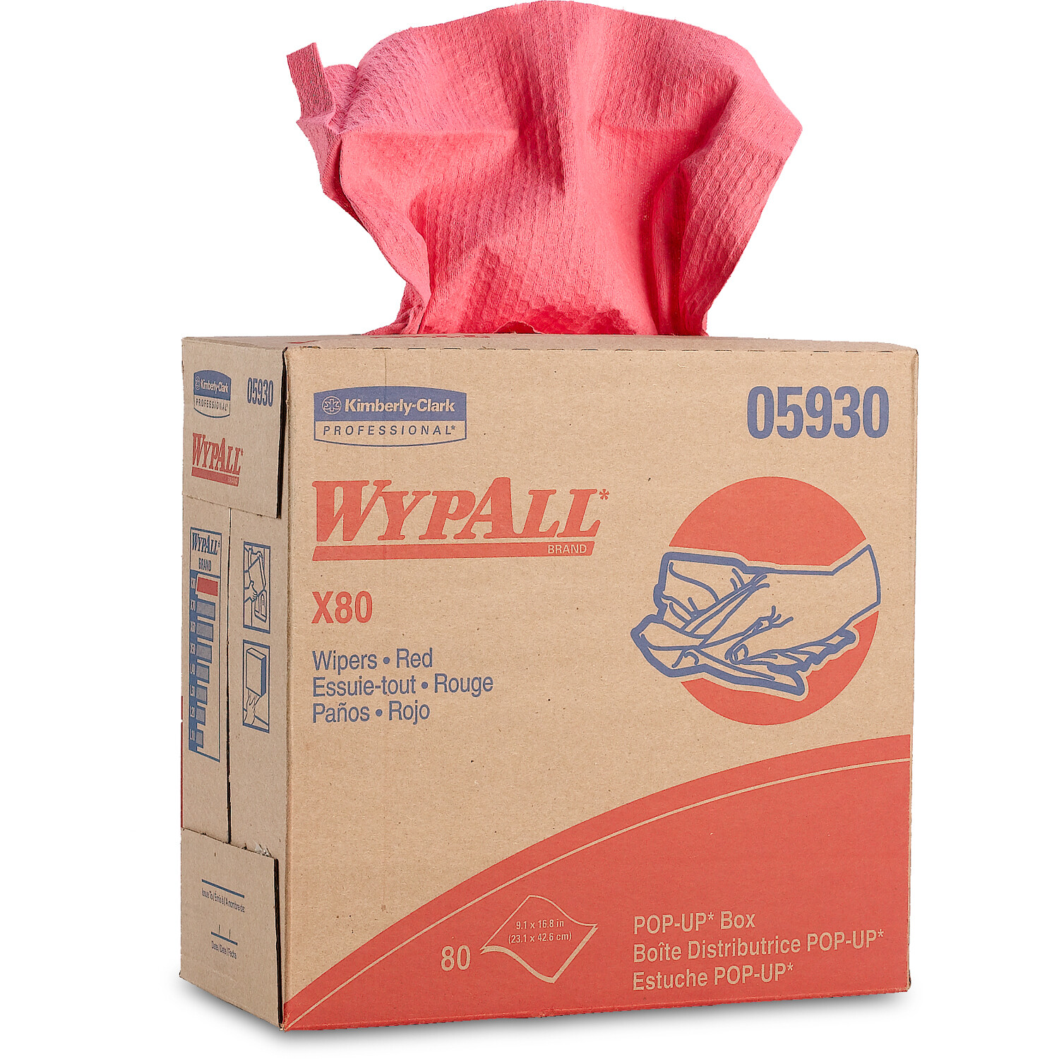 Kimberly-Clark WypAll Wipers X80 Wipers Red Pop-Up Box | eBay