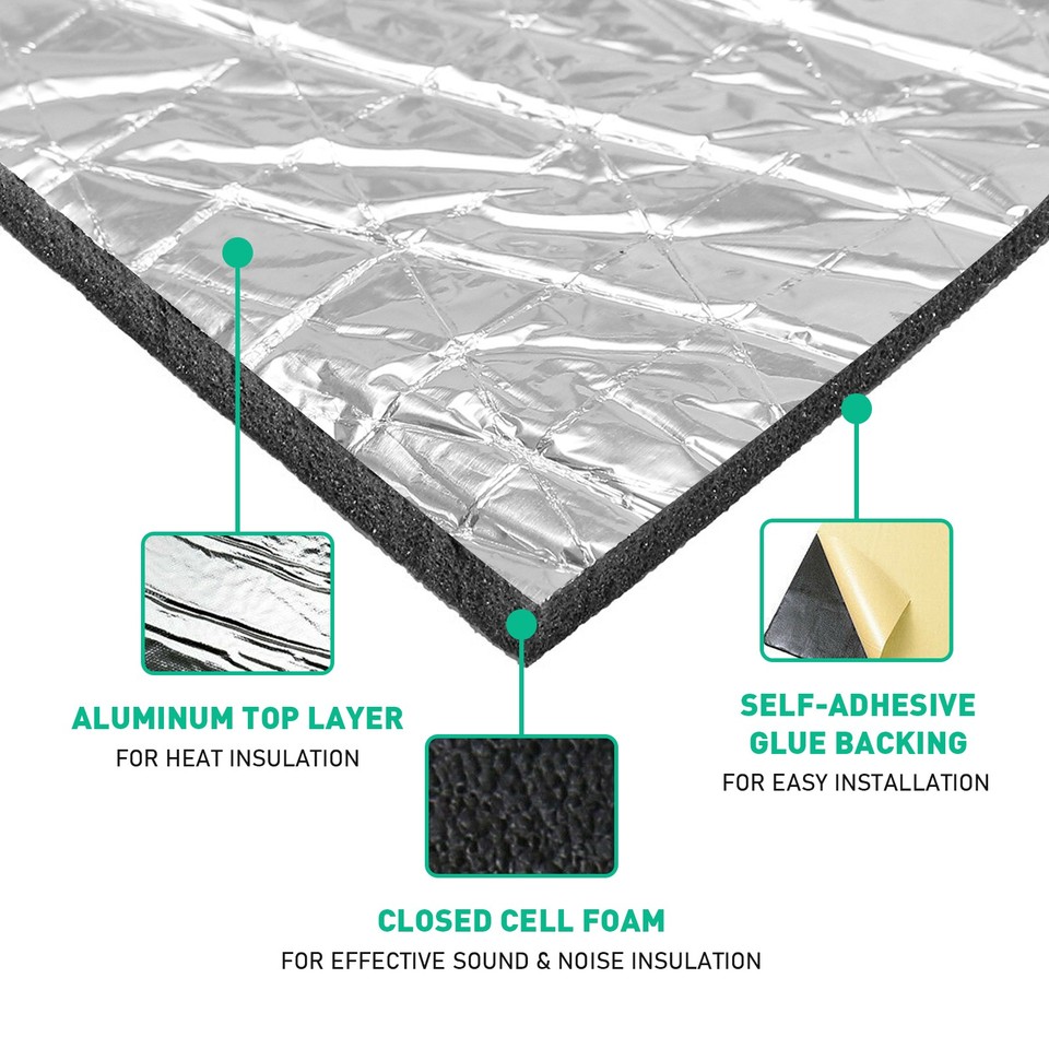 7MM TRUNK FLOOR Automotive Sound Deadening Heat Barrier Noise Proof ...