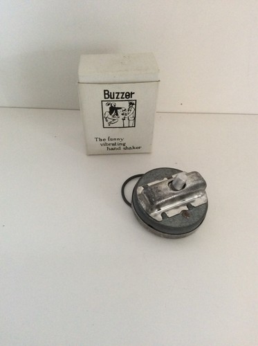 Vintage Wind Up Metal Vibrating Hand Buzzer Joke Gag Prank Toy W/Box ...