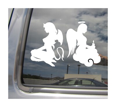 Devil Angel Girl - Woman Car Vinyl Decal Window Sticker 08430 | eBay