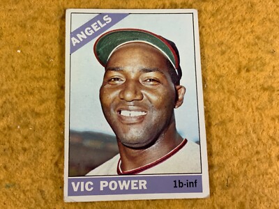 V8-22 BASEBALL CARD - VIC POWER - CALIFORNIA ANGELS - 1966 TOPPS - CARD ...