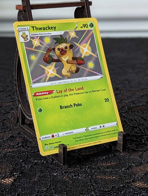 Pokémon TCG Thwackey Shining Fates SV005/SV122 Holo Shiny Holo Rare for ...