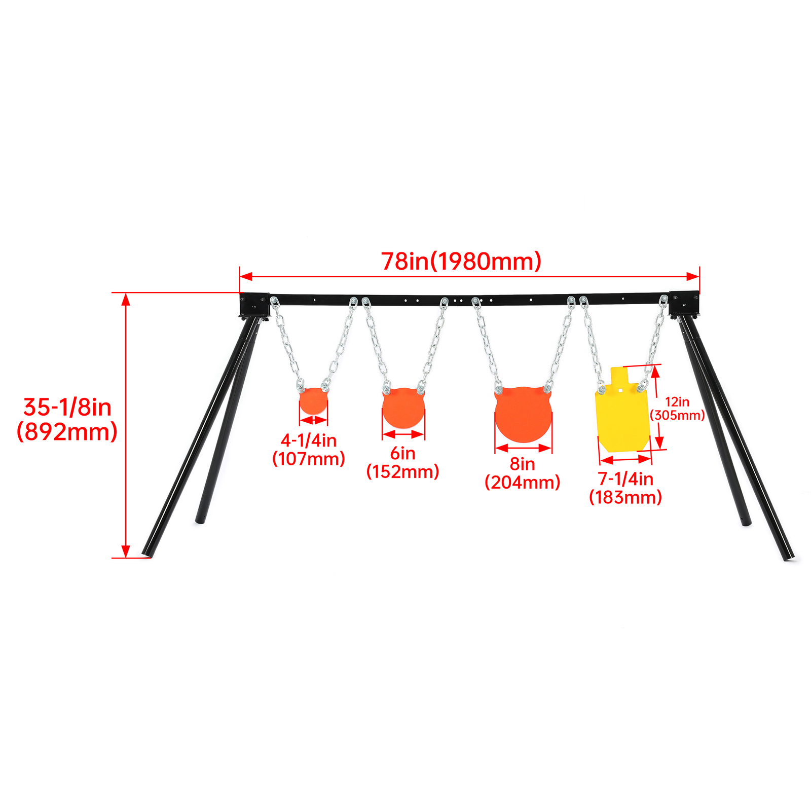 Steel Shooting Range Target Stand System Complete Kit 4"6"8" Gongs+7 ...