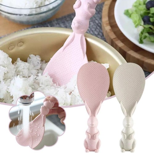 Non-stick Wheat Straw Rabbit Spoon Can Stand Up Rabbit UK Rice Shovel ...