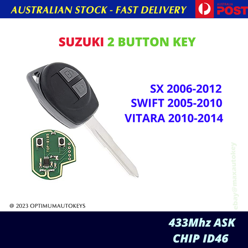 Suzuki Swift Grand Vitara Sx4 Remote Key 2005 2006 2007 2008 2009 2010 ...