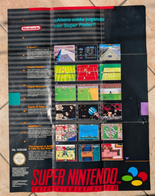 Poster Super Nintendo Snes 1990 Grande Large 70x52 cm | eBay
