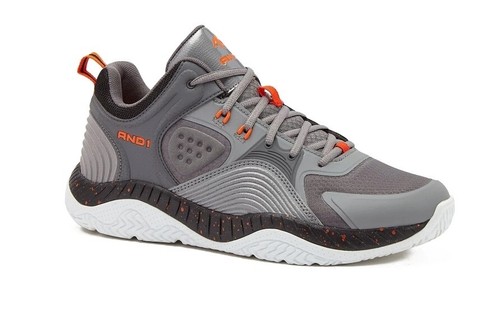 AND1 Men's Gray Lace-up Mid Top Athletic Basketball Sneakers Shoes: 8 ...