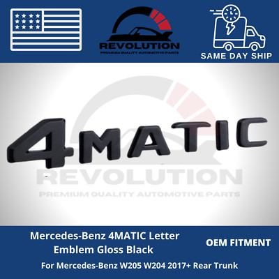 Mercedes Benz 4MATIC Emblem Gloss Black Rear Trunk 3D Badge AMG ...
