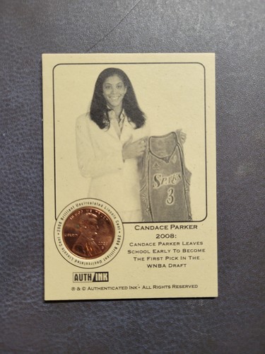 Candace Parker Authenticated Ink 2008 Lincoln Penny Card 1st Pick in ...