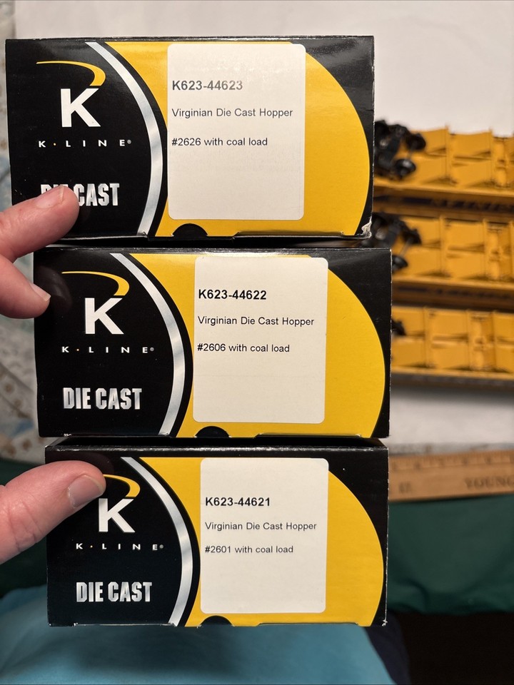 K Line O Gauge K623-44631 44632 44633 Virginian Die Cast Hoppers Use ...