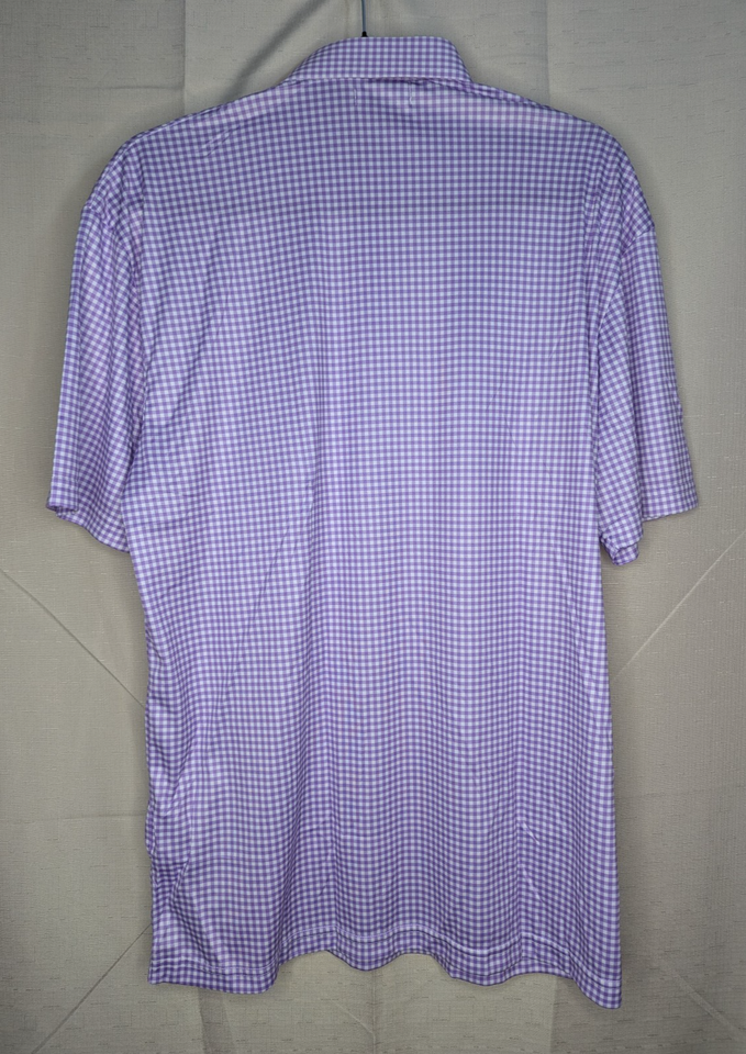 Collars & Co Men's Size Large Purple check Polo Stretch Shirt ...