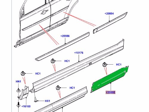 GENUINE LAND ROVER REAR DOOR LOWER MOULDING LR2 LEFT SIDE NEW LR044657 ...