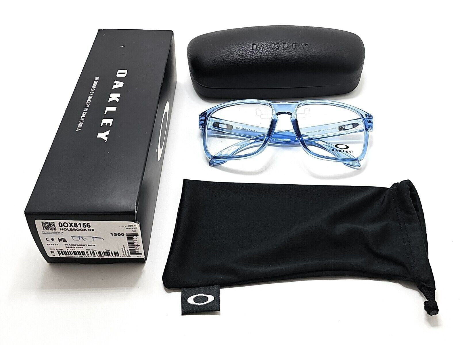 Oakley Holbrook RX OX8156-1256 Transparent Blue Square Unisex Eyeglass ...