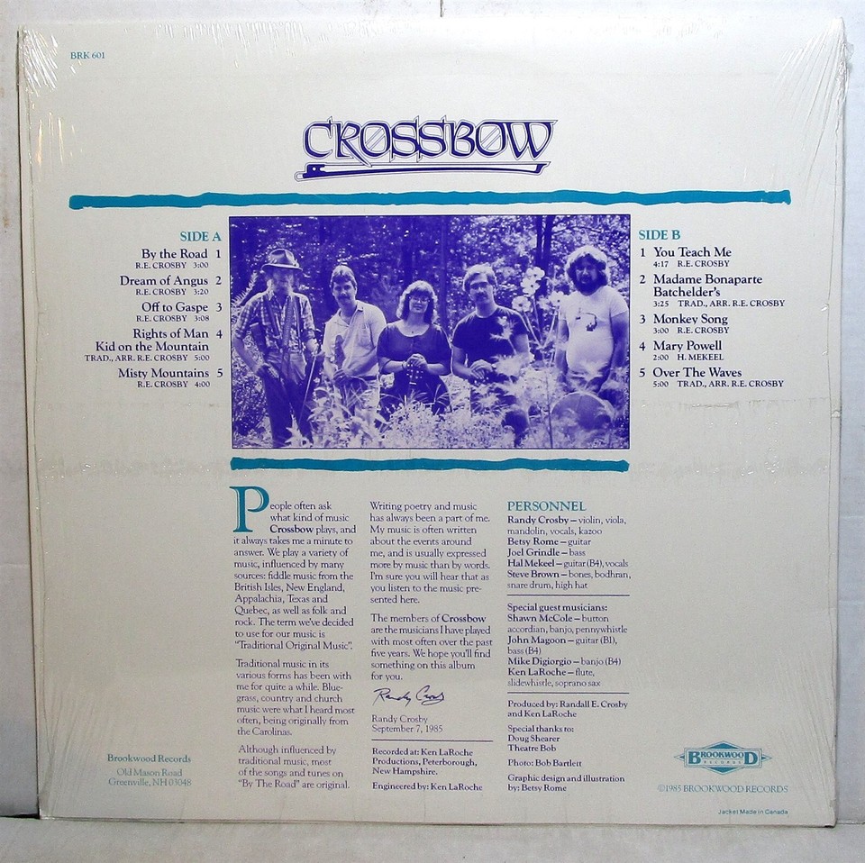 Crossbow, 1985 acoustic/bluegrass LP (Randy Crosby, Ken LaRoche) | eBay