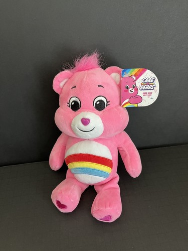 Care Bears Cheer Bear 9” 2020 Small Bear Pink With Hearts On Feet And ...