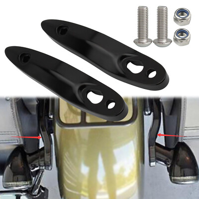 Black Rear Turn Signal / License Plate Relocation Kit For Harley ...