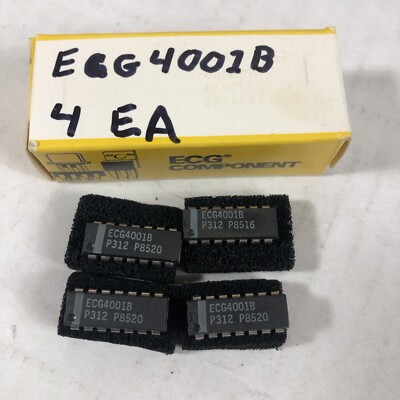 Lot of 4 Philips ECG 4001B Buffered CMOS DIG IC ECG Component (4741) | eBay