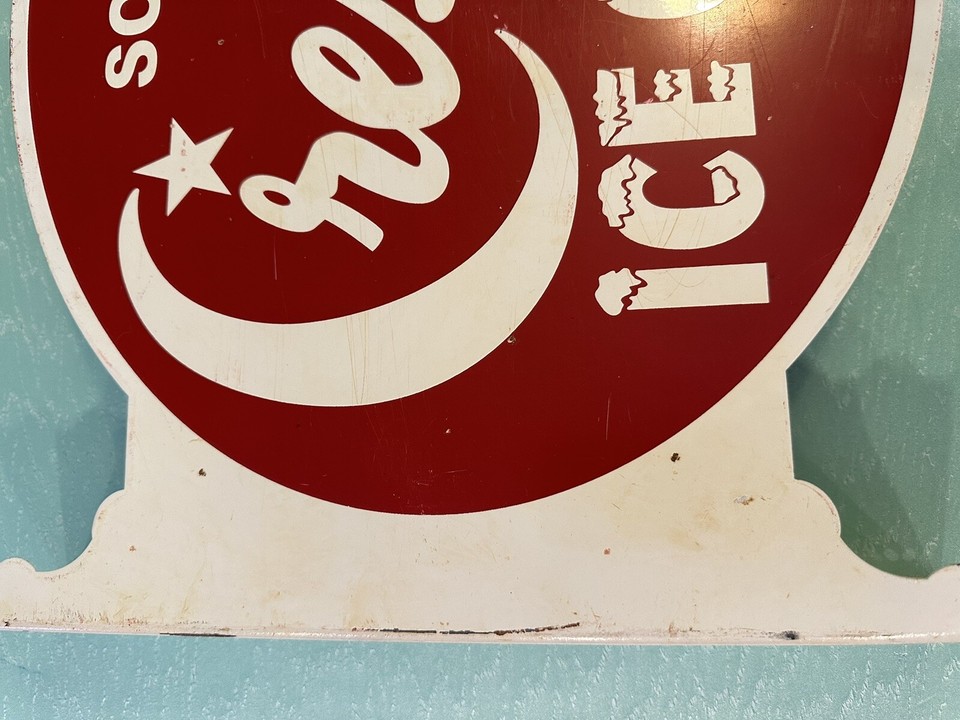 Crescent Ice Cream Dealer 2 SIded Painted Metal Flange Sign (Rare Find ...