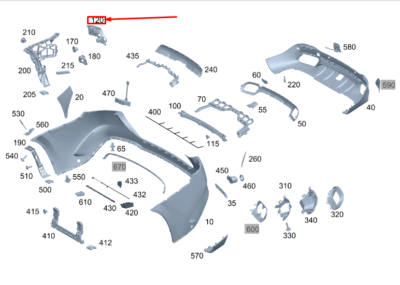 MERCEDES-BENZ GLE W167 Rear Left Bumper Basic Carrier A1678808905 NEW ...