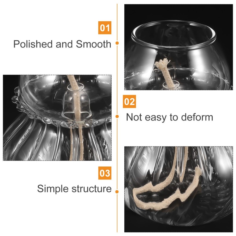 Transparent Glass Oil Lamp Decorative Vintage Kerosene Lamp No Lamp Oil ...