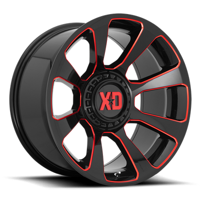 20 Inch Black Red Wheels Chevy Truck Silverado Tahoe GMC Sierra Yukon ...