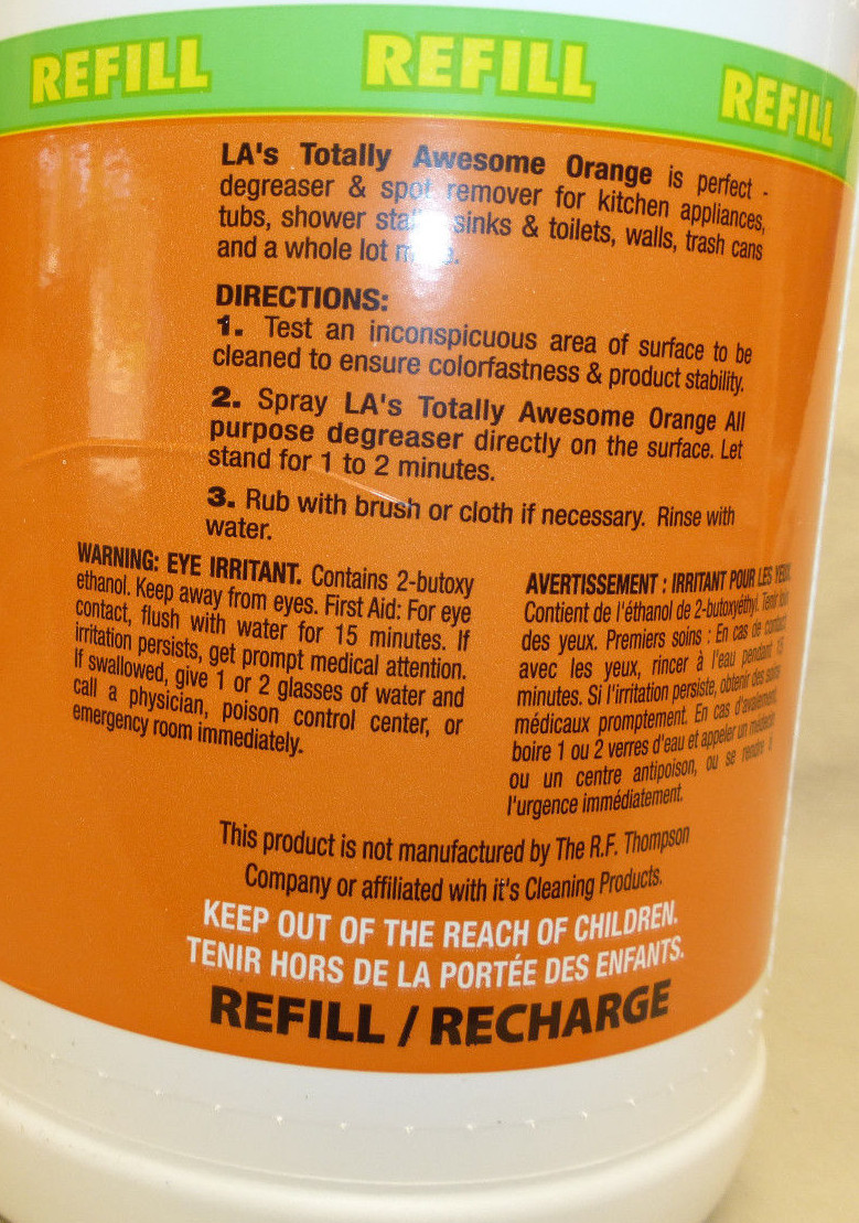 1 La's Totally Awesome Orange All Purpose Degreaser & Spot Remover 64 ...