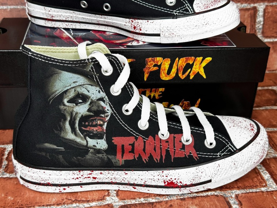 Terrifier Custom Horror High Top Converse Sneakers Scary Movie Shoes | eBay