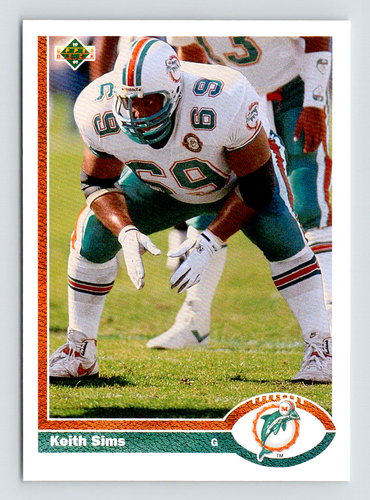 1991 Upper Deck Card, #385 Keith Sims, Miami Dolphins Walk of Fame | eBay