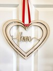 Valentine's Love Wood Heart Door Sign, Front entry, Laser Cut Bedroom ...
