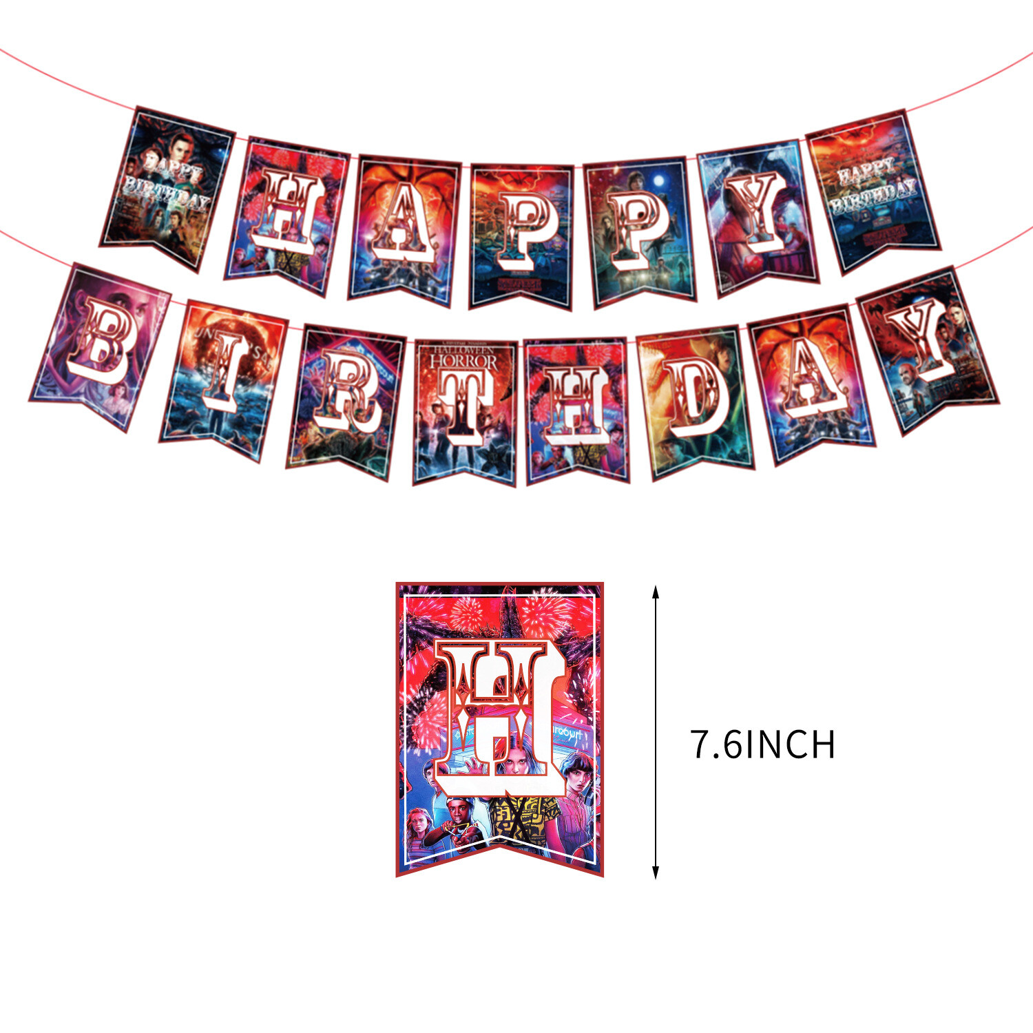 Stranger Things Birthday Party Supplies Banner Balloons Backdrop Decors ...