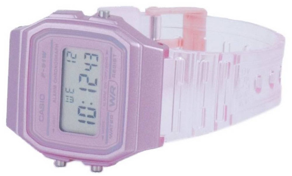 Casio F91W Pink Digital Alarm Calendar Stopwatch Light F-91WS-4 Mens ...