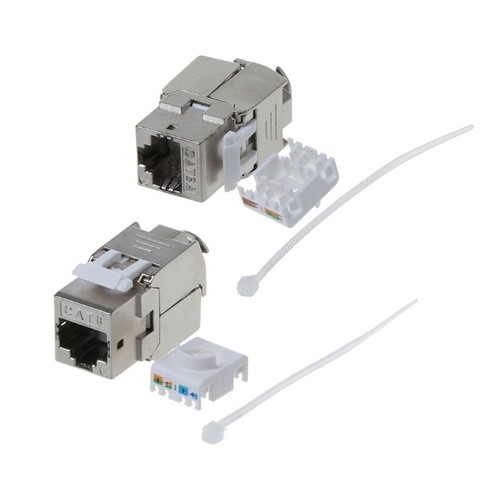 Cat6 Cat6A Shielded FTP RJ45 Alloy Module Keystone Jack Connector ...