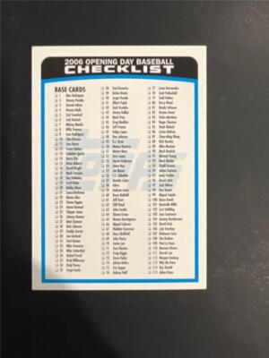2006 Topps Opening Day Baseball Checklist #165 | eBay Australia