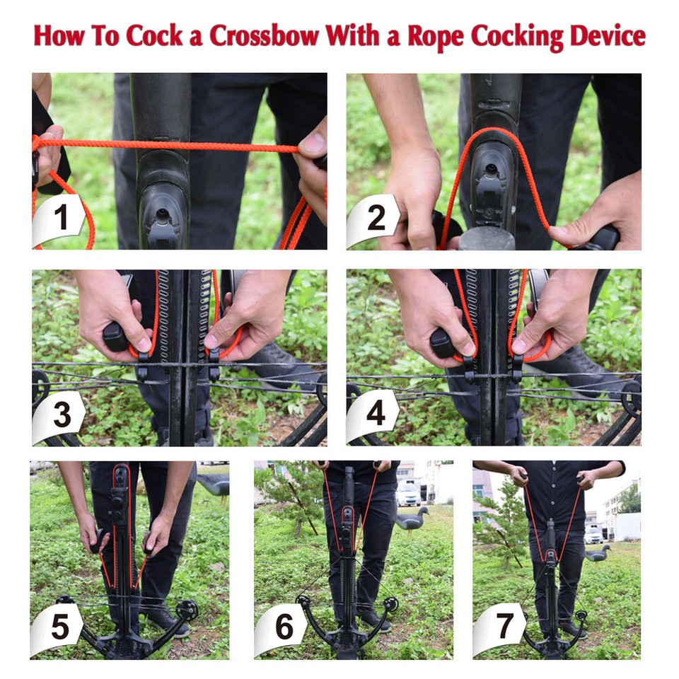 Crossbow Rope Cocking Device Cocker Ropes String Aid Archery Hunting ...