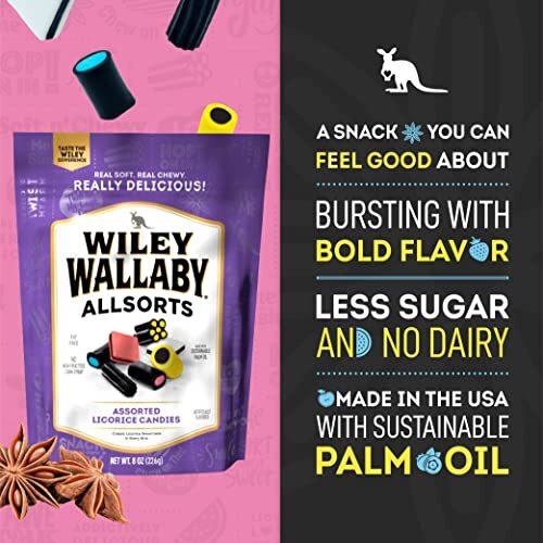 Wiley Wallaby 8 Ounce Allsorts Gourmet Australian Style Soft & Chewy ...