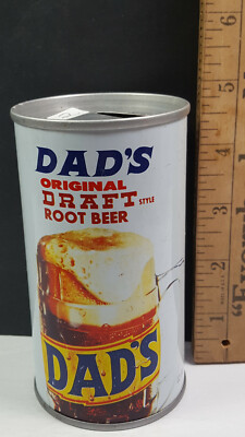 Dads Draft Root Beer Can Flat Pull Tab Top Chicago 7-Up 7UP 2 Rare ...