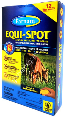 Farnam EQUI-SPOT SPOT ON PROTECTION FOR HORSES FLY CONTROL 12 WEEK ...