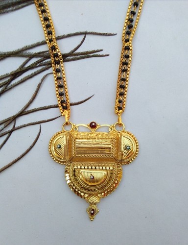 Gold Plated Beautiful Necklace Pendant Mangle Sutra Jewelry Indian ...