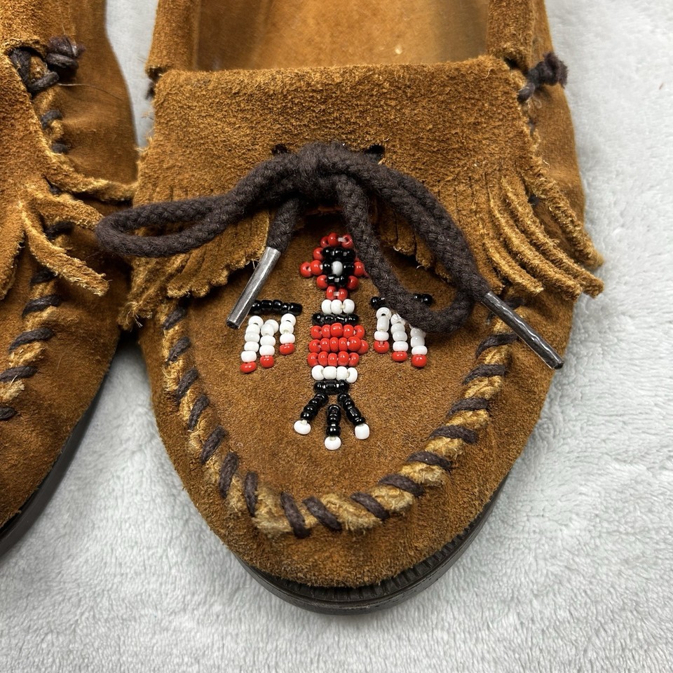 Minnetonka Moccasin Shoes Womens 10 Thunderbird Hard Sole Leather ...