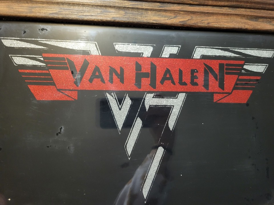 Vintage Van Halen Glass/ Wooden Frame Picture 1978-1984 Rare 13 1/2 × ...