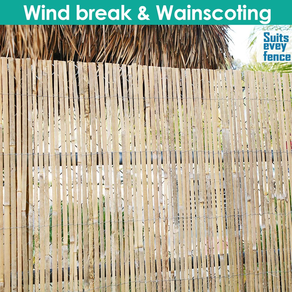 Bamboo Cane Slat Reed Screening Roll Garden Fencing Panel Outdoor ...